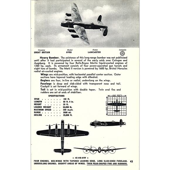None and/or Unknown | Other | Avro Lancaster Manchester Great Britain ...